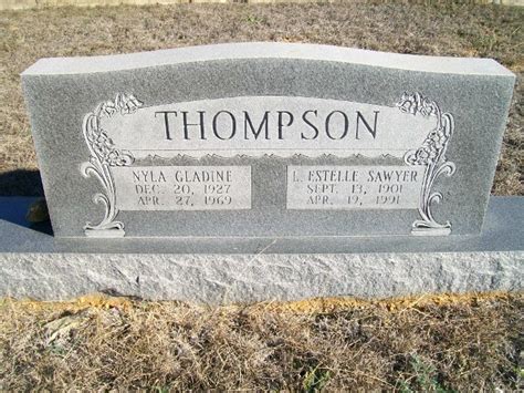 Nyla Gladine Thompson 1927 1969 Find A Grave Memorial