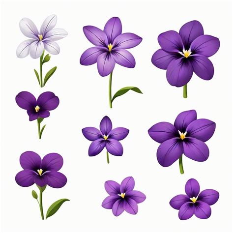 Vector Violeta Definido Fundo Branco Isolado De Alta Qualidade Vetor Premium Gerado Com Ia