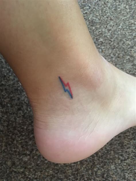 Red And Blue Lightening Bolt Tattoo David Bowie Tattoo Bowie Tattoo