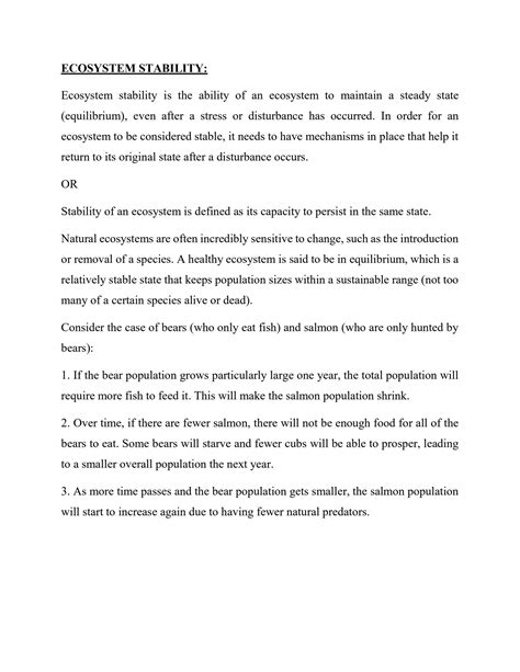 Solution Ecosystem Stability 1 Studypool