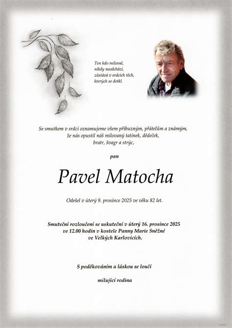 Pan Pavel Matocha Smutecnioznamenieu