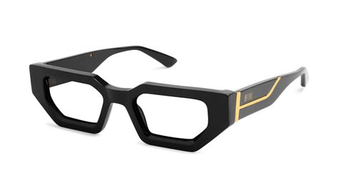Vincent Black And 24k Gold Clear Lens Glasses 9five Eyewear