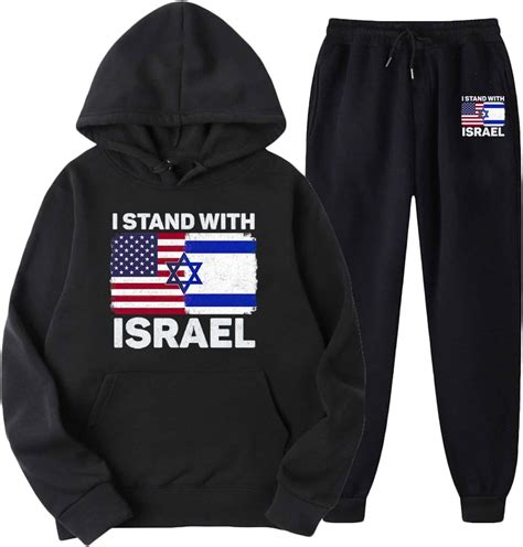 I Stand With Israel Tracksuit Usa American Flag With