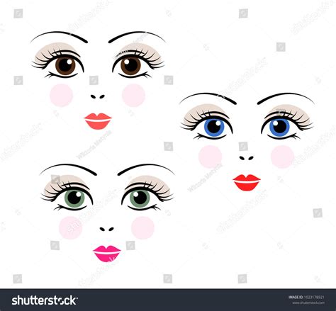 Doll Girl Woman Cute Face Template Wektor Stockowy Bez Tantiem 1023178921 Shutterstock