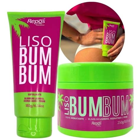 Kit Esfoliante Liso Bumbum 180g Creme Hidratante Bumbum Lisinho 250g