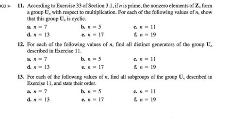 Solved 11 According To Exercise 33 Of Section 31 If N Is