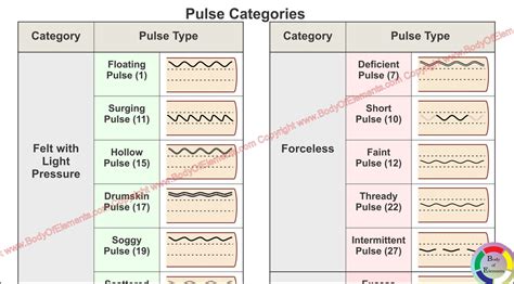 Ayurvedic Pulse Diagnosis Chart