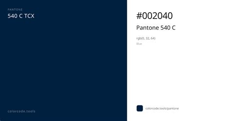 Pantone Pantone 540 C 540 C — Hex 002040 Colorcode Tools