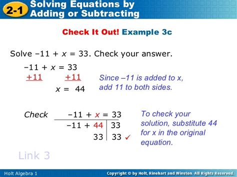 Solving Equations Using Addition And Subtraction