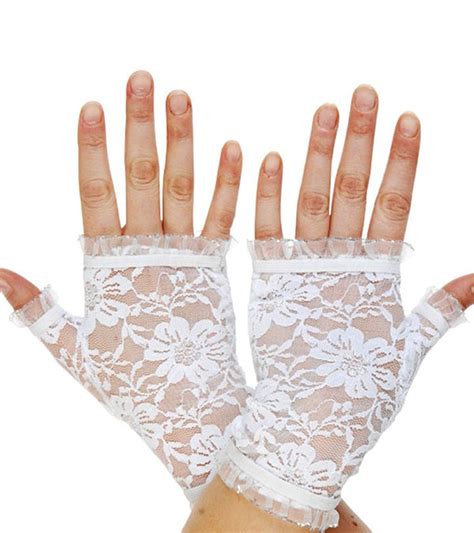 White Lace Fingerless 80s Gloves Perth Hurly Burly