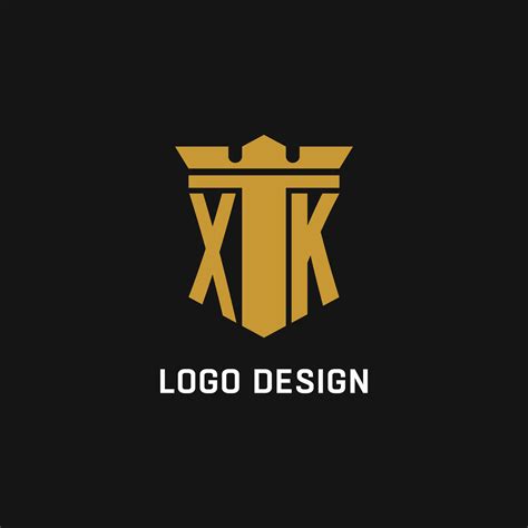 Xk Initial Logo With Shield And Crown Style 24304708 Vector Art At Vecteezy