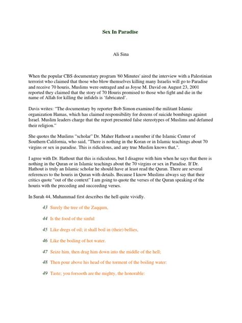Sex In Paradise For A Dead Muslim Pdf Muhammad Hadith