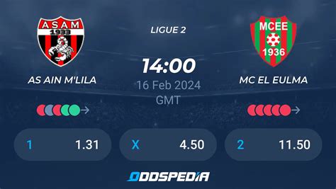 As Ain Mlila Vs Mc El Eulma Betting Odds And Predictions Oddspedia