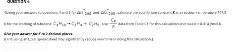 Solved Question 6 0 4using Your Answers To Questions 4 And 5