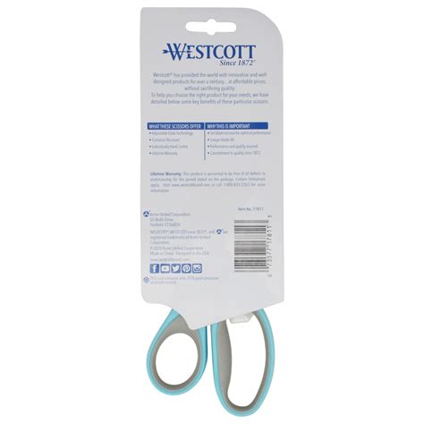 Westcott 8 Straight Stainless Steel Glide Scissors 17811 Westcottbrand