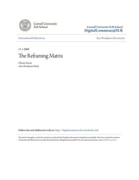 Pdf The Reframing Matrix