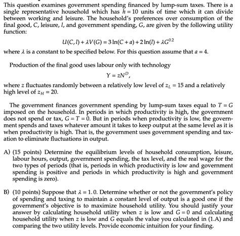 Solved This Question Examines Government Spending Financed