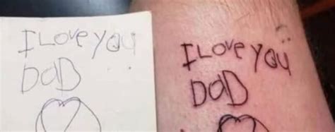 En Pappa Tatuerar Sin Dotters Sista Teckning Bra Info