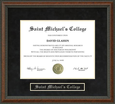 Saint Michaels College Diploma Frame By Wordyisms