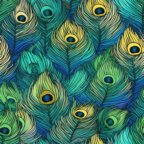 Premium Ai Image Peacock Feathers Pattern