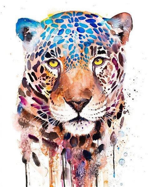 Leopardo 25x20 Cm Pinturas De Diamantes Blasterchile