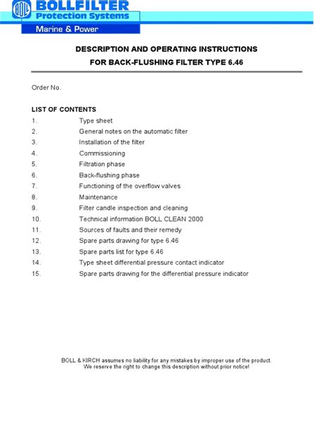Guide To Operating And Maintaining An Automatic Back Flushing Filter