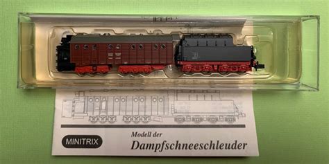 Minitrix N 12422 Locomotora De Vapor Con Ténder 1 Quitanieves A Vapor Y Con Ténder