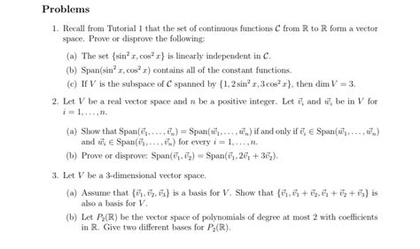 [solved] Problems 1 Recall From Tutorial 1 That The Set Of Continuous Course Hero