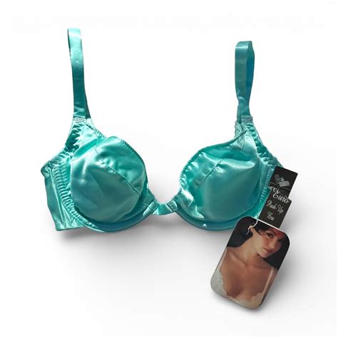 90s Seafoam Satin Push Up Bra Deadstock Y2k Lingerie Etsy