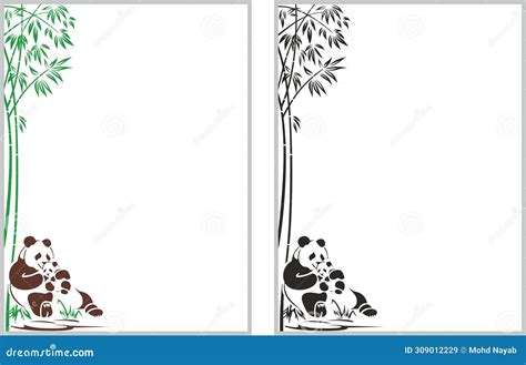 Panda Frame Border Vector Illustration 22690608