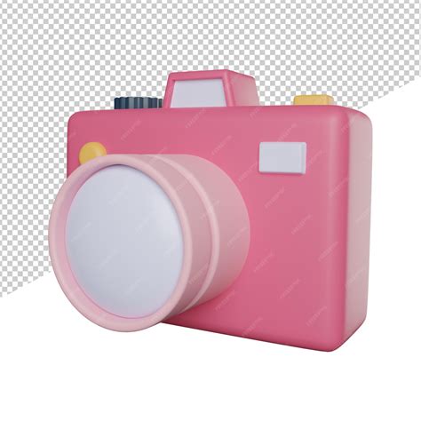 Premium Psd Pinky Camera Cute Side View 3d Rendering Illustration
