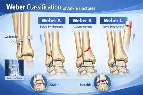 Weber Classification Of Ankle Fractures Types A B And C Explained