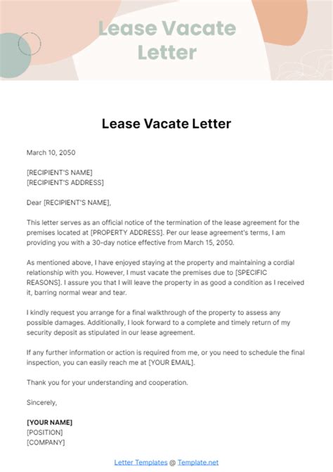 Free Lease Letter Templates And Examples Edit Online And Download