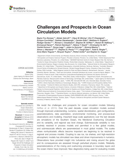 Pdf Challenges And Prospects In Ocean Circulation Models
