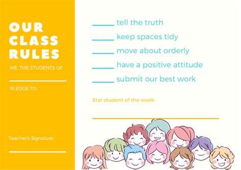 Class Rules And Star Student Chart Teaching Resources