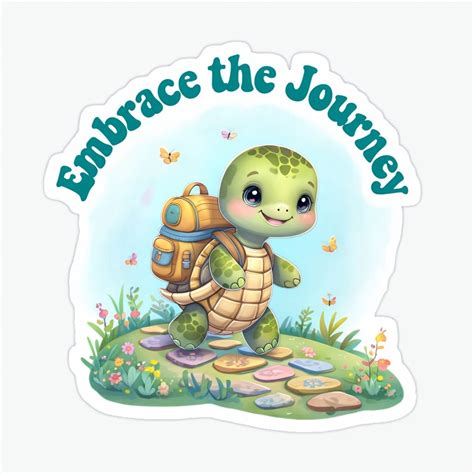 Cute Cartoon Sea Turtle Illustration Sticker Playground