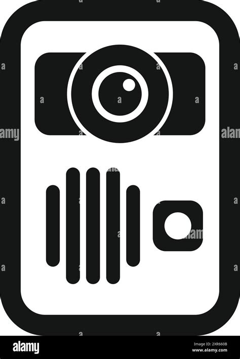 Simple Icon Of An Intercom System With A Camera Speaker And Button