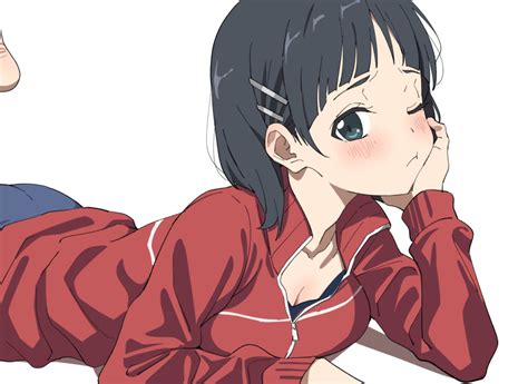 Safebooru 1girl Black Eyes Black Hair Bob Cut Breasts Collarbone Hair