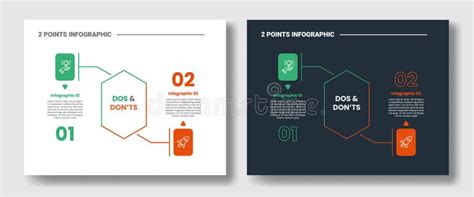 2 Points Step Comparison Opposite Infographic With Tall Hexagon Shape