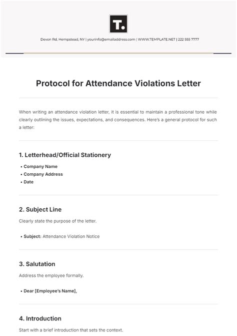 Letter Of Attendance Template
