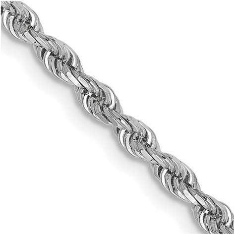 Primal Gold 10 Karat White Gold 275mm Diamond Cut Quadruple Rope Chain