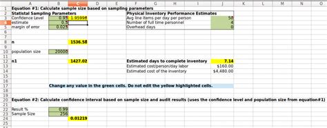 Statistical Sampling Part 3 My Famous Sample Size Spreadsheet Ncg
