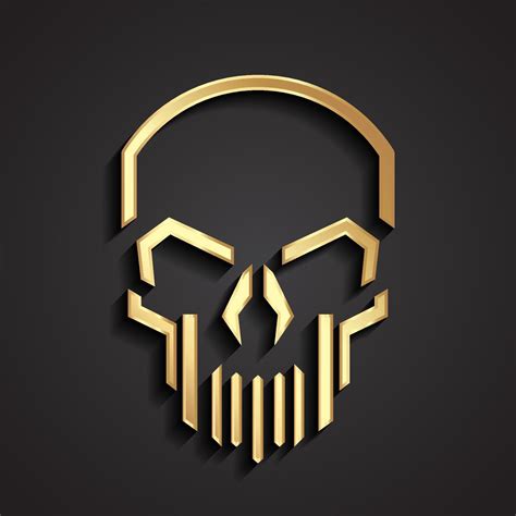 3d Gold Linear Geometric Tech Skull Logo Design 54488344 Vector Art At Vecteezy
