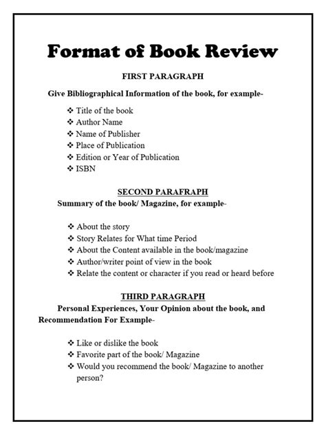 Book Review Format Pdf