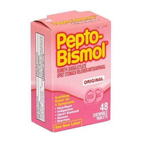 Pepto Bismol Original Chewable Tablets 48 Ct