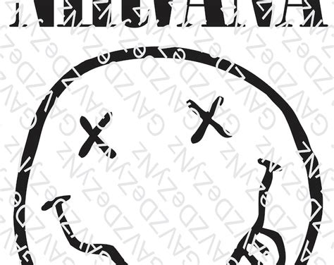 Nirvana Smiley Face Vector Illustration Digital Print Ready Files Png Pdf Screen Printing