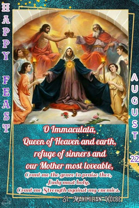Happy Feast Of Immaculate Heart Of Mary And Queenship Of Mary August