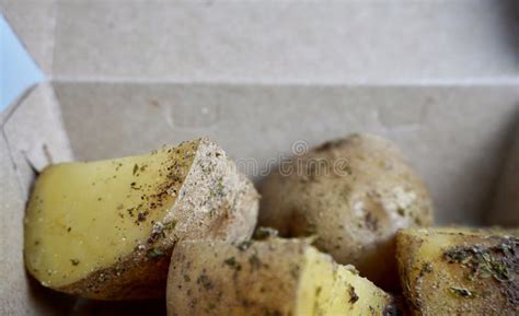 Boiled Potato With Salt And Black Pepper Seasoning Stock Image Image Of Home Cook 317406353