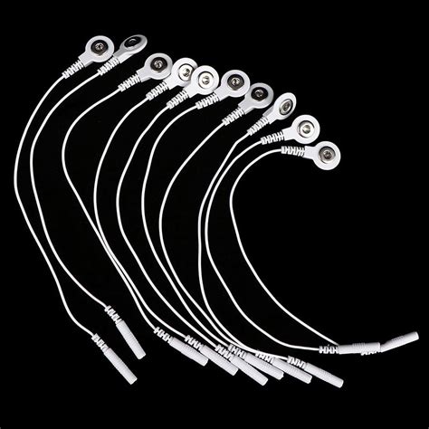 10pcs Electrode Lead Wires Adapter Cables Treatment Instrument Conversion Line Pin To Snap