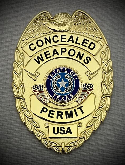 Concealed Weapons Permit Badge With Center Flags Chaplain Badge